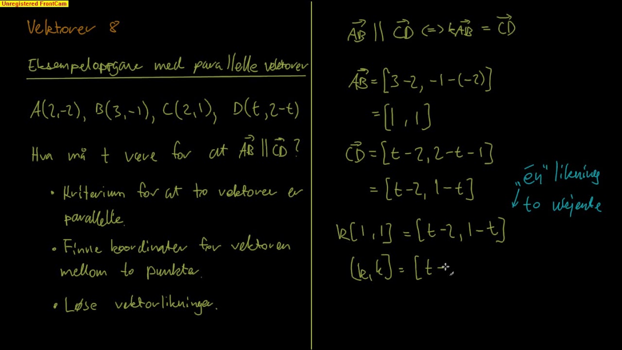 R1 060402 - Eksempel parallelle vektorer - YouTube