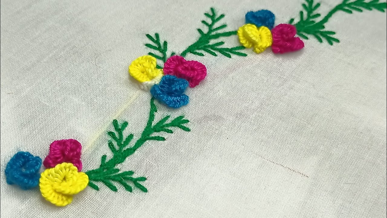 Beautiful borderline design stitching || Easy and simple stitching ...