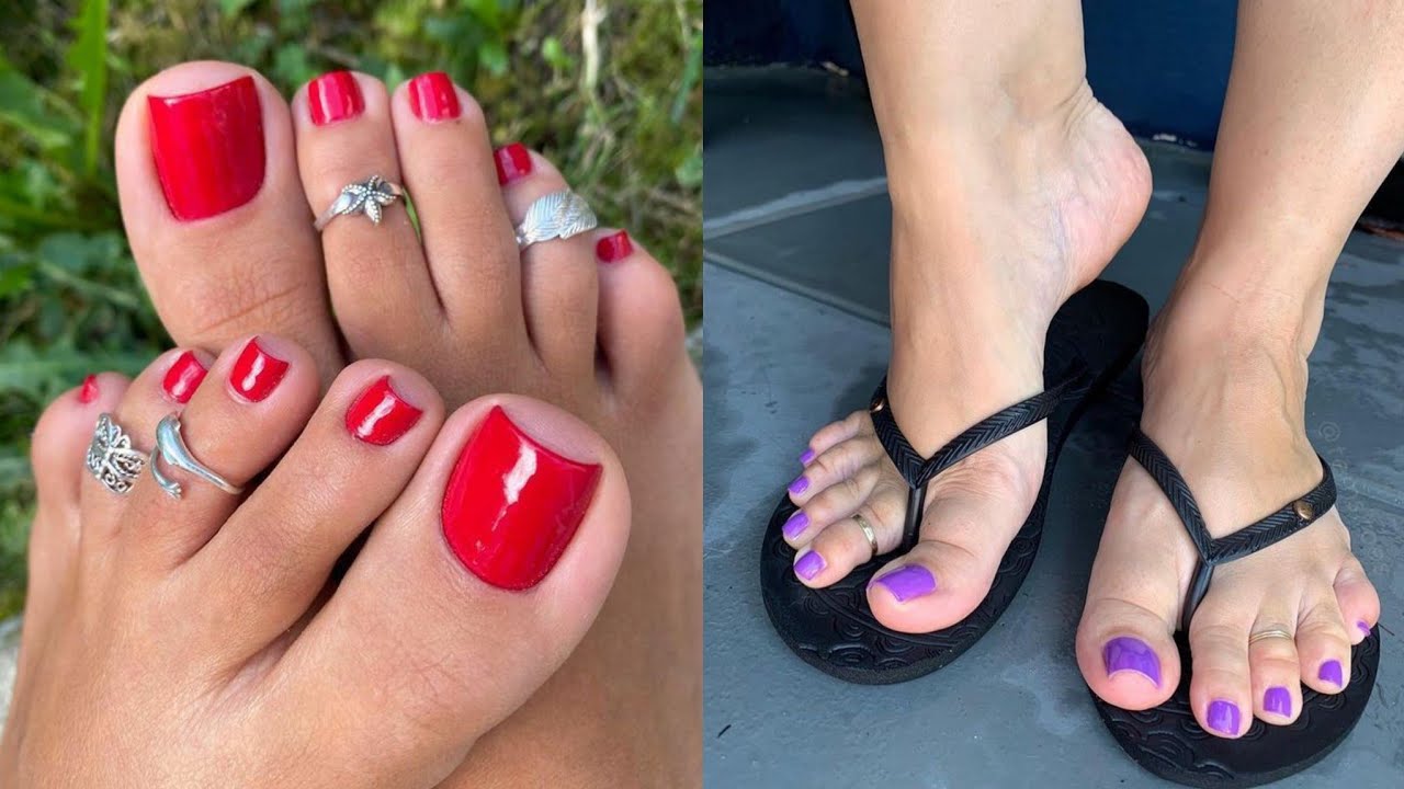 Bright & fresh toe nail colours designs for summe/spring/toe nail art ...