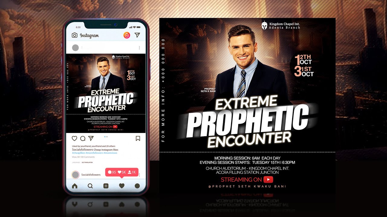 Prophetic Service Flyer | Church Flyer Design in Photoshop - YouTube