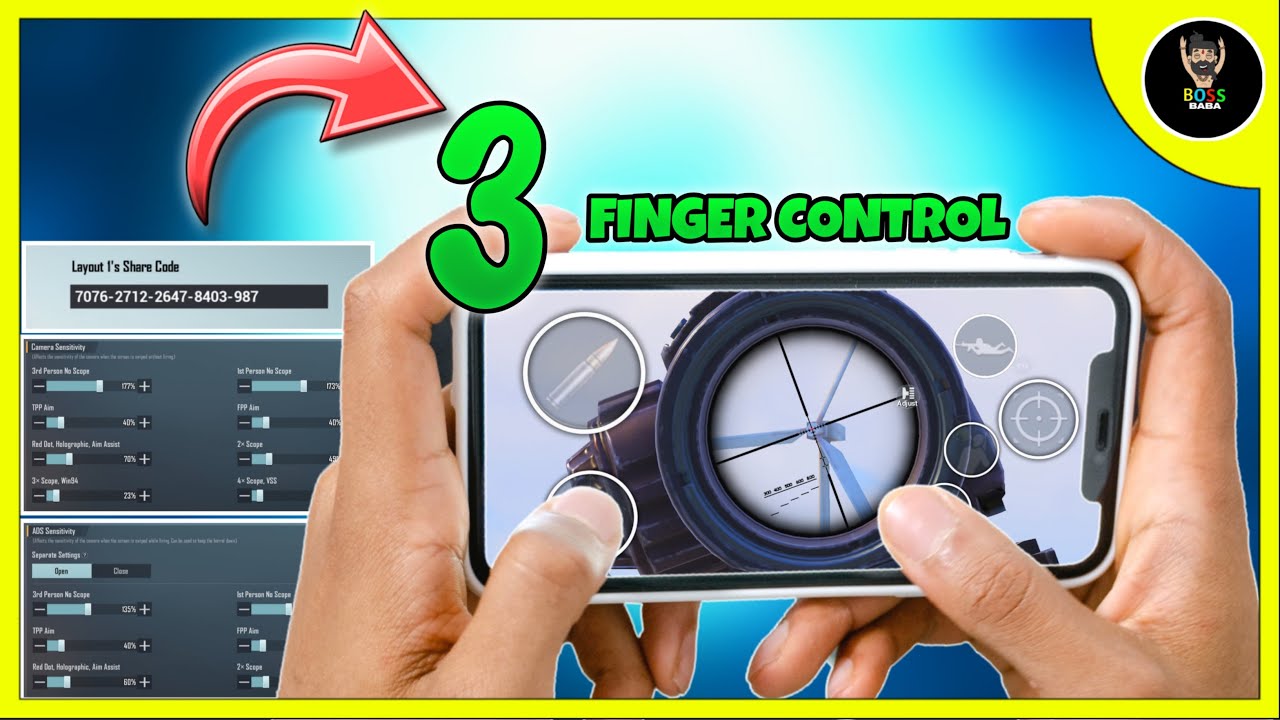 Best New | 3 Finger Control | Control + Sensitivity | PUBG MOBILE/BGMI ...