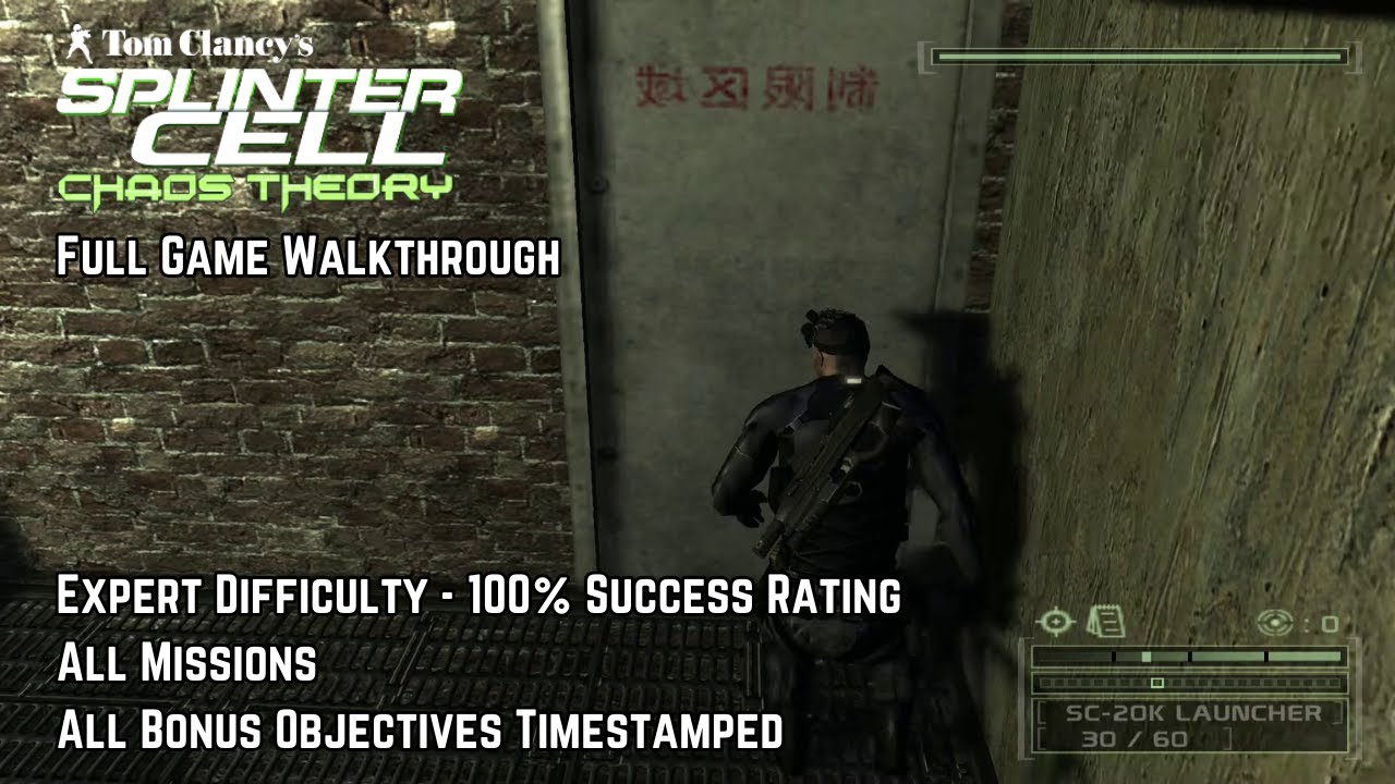 Splinter Cell Chaos Theory | 100% Success Rating | Full Game ...