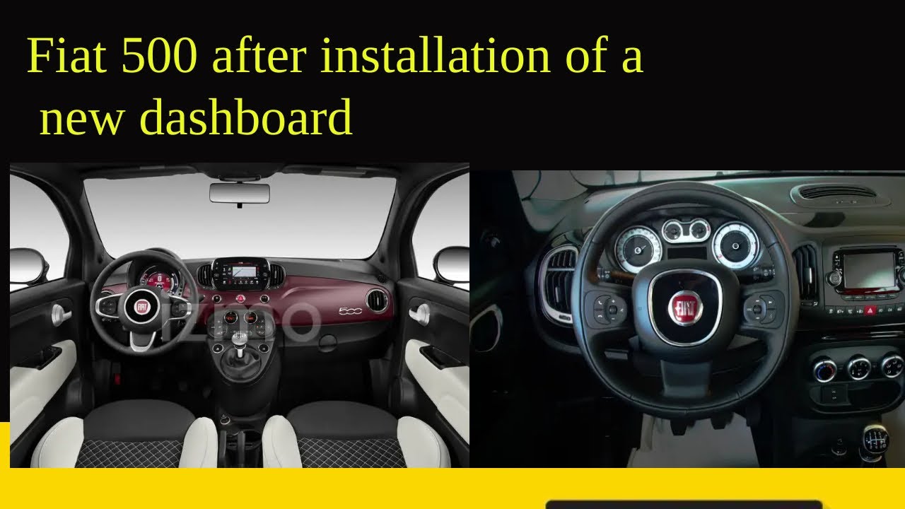 Fiat 500 after installation of a new dashboard - YouTube