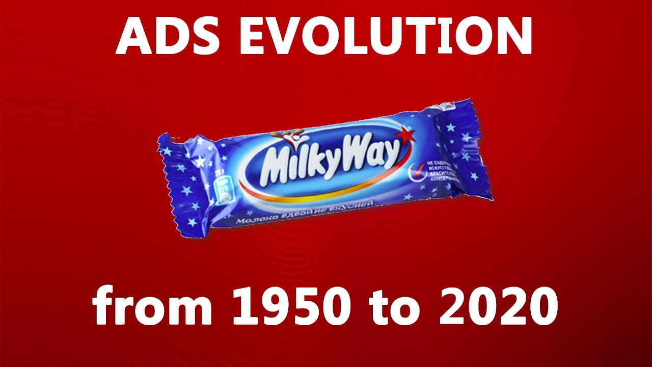 Milky Way Commercial Evolution / 1950 / 1960 / 1970 / 1980 / 1990 ...