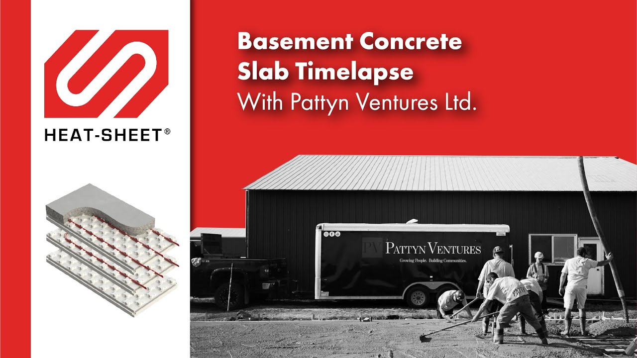Concrete Slab Time-lapse with Heat-Sheet Radiant Floor Panels - YouTube