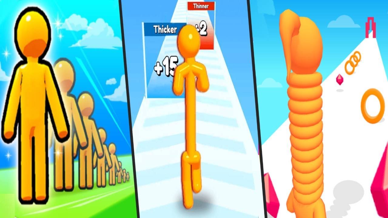 Scaleman / Tall Man Run / Long Neck Run - Best levels Gameplay STICKMAN ...