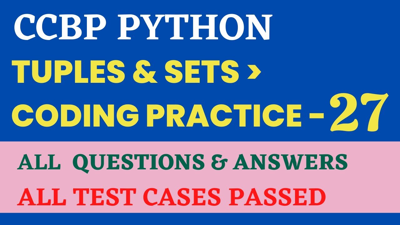 Coding Practice 27 Tuples And Sets Python Ccbp 40 Youtube