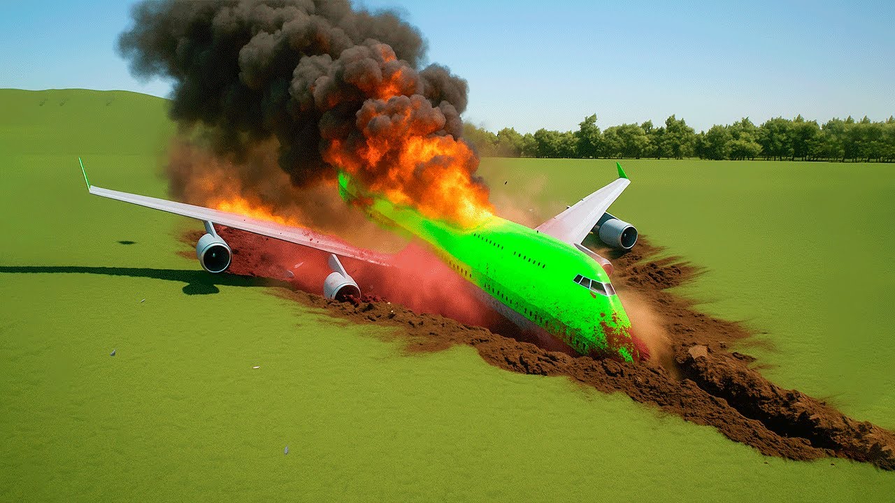 LEGO PLANE CRASHES 19 - Airplane Crash in BRICK RIGS - YouTube