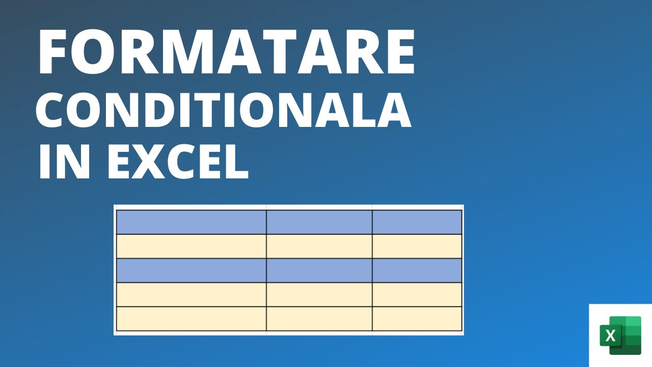 Formatare conditionala in excel - YouTube