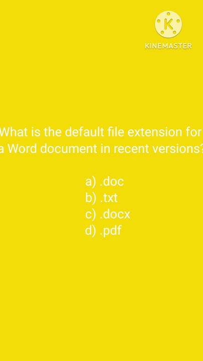 what is default file extension for a documents in recent version? - YouTube