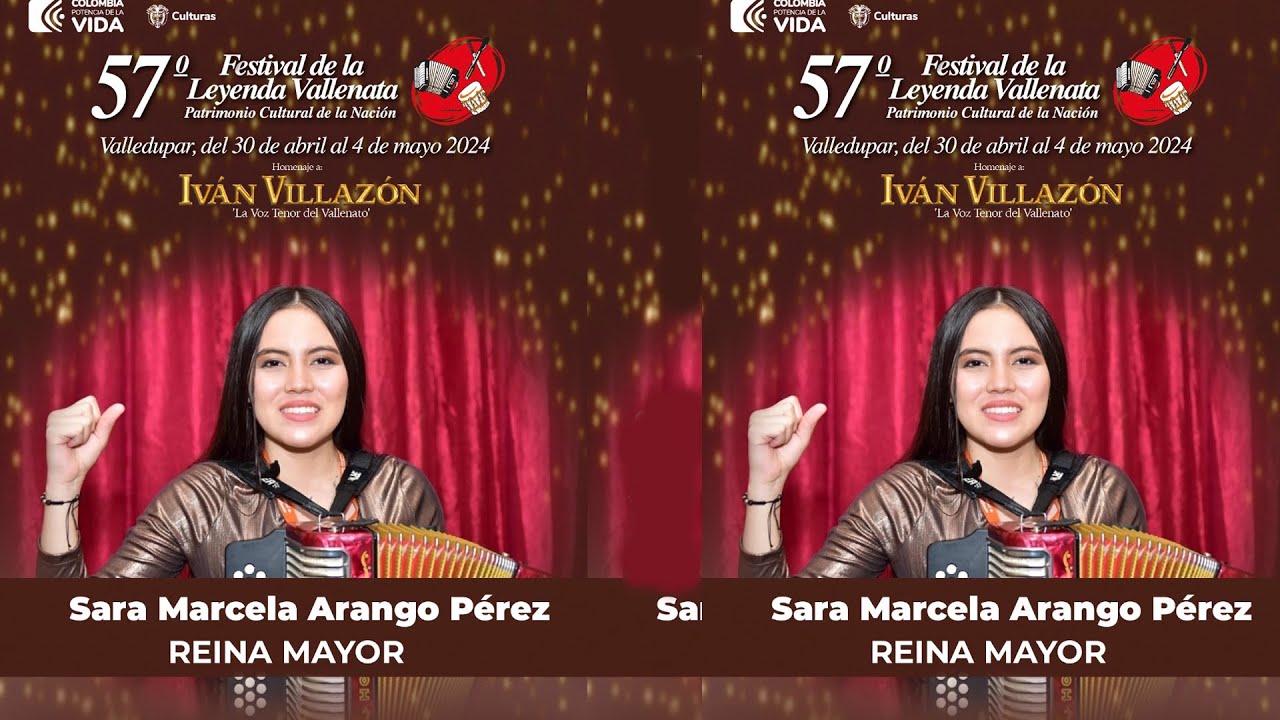 SARA MARCELA ARANGO PÉREZ REINA VALLENATA 2024 57 FESTIVAL DE LA ...