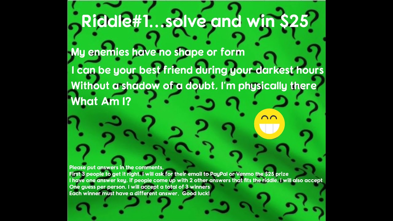 Riddle#1 Solve and WIN $25USD - YouTube