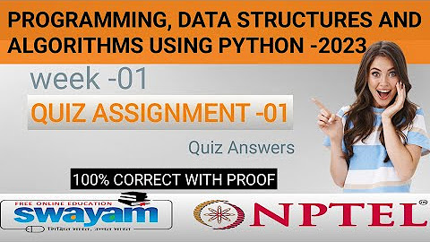 NPTEL Programming, Data Structures And Algorithms Using Python -2023 - YouTube