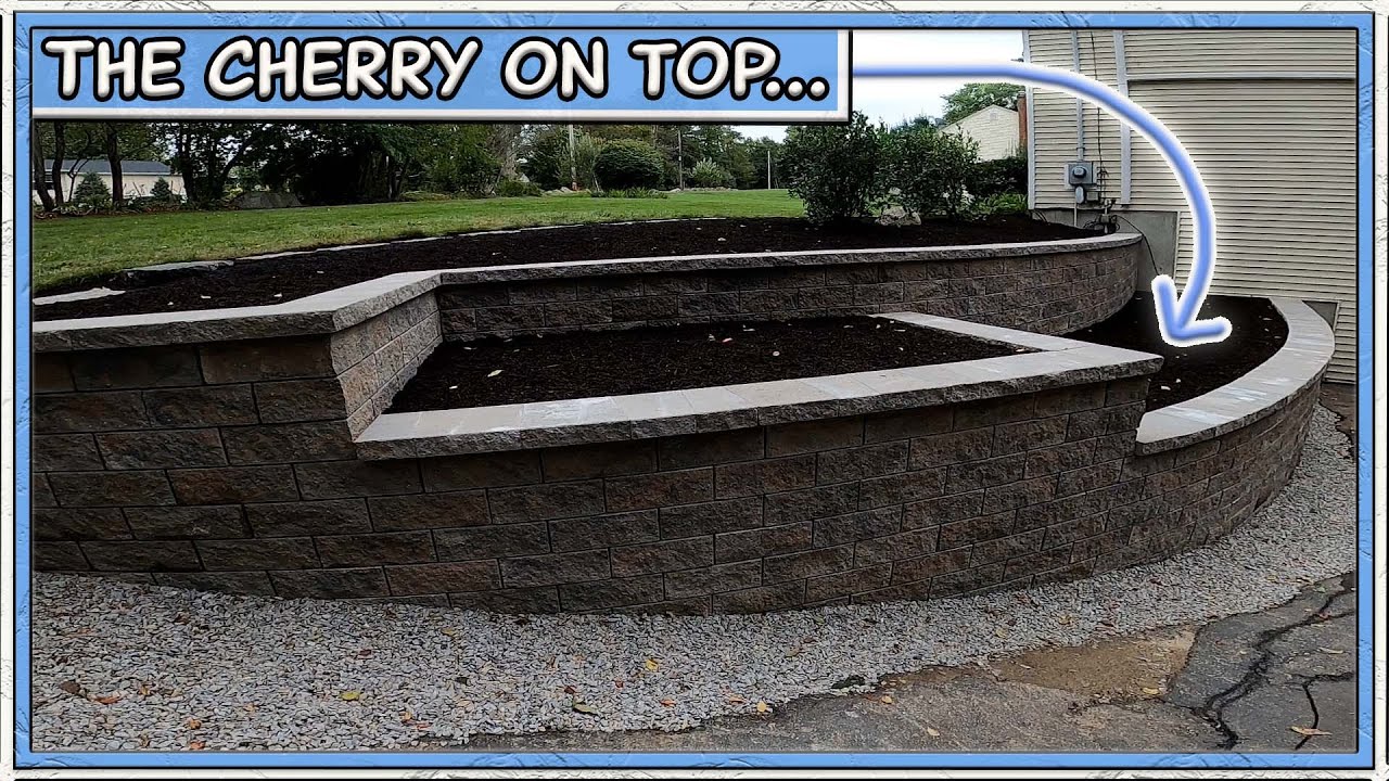How To Cap a (Curved) Concrete Block Retaining Wall - YouTube