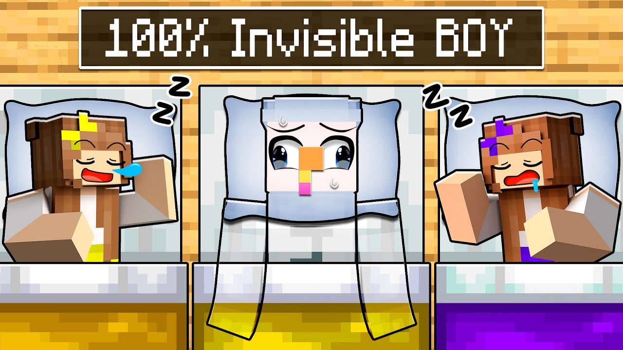 INVISIBLE BOY at a GIRLS ONLY Minecraft SLEEPOVER! - YouTube