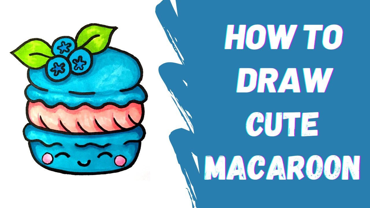 How to Draw Cute Macaroon EASY Step by Step - YouTube