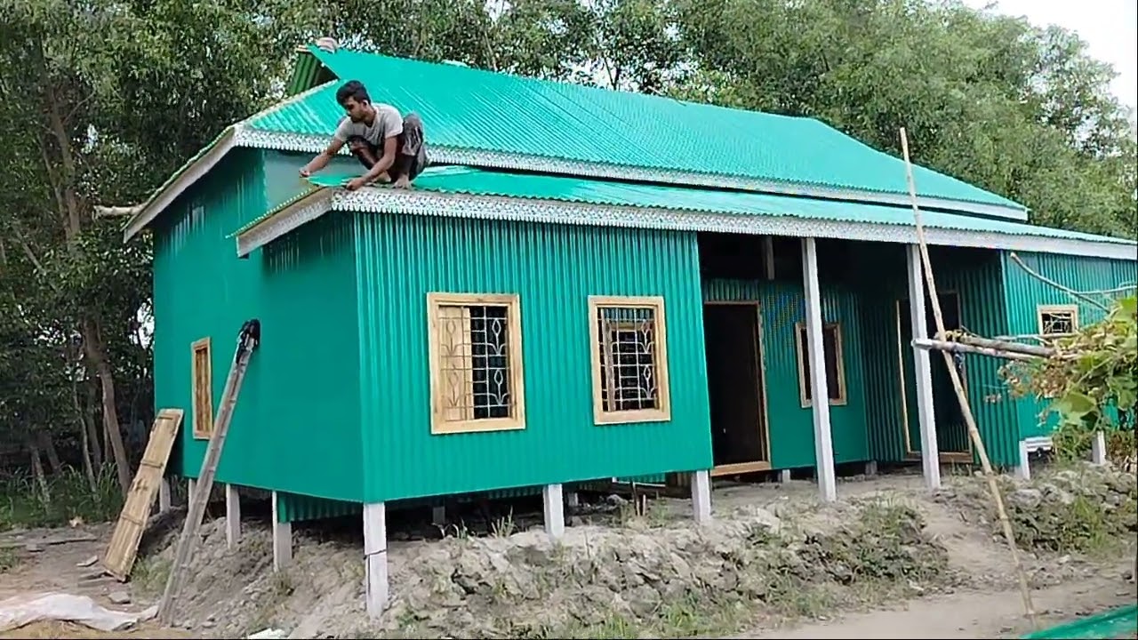 টিনের ঘর 🏠নতুন মডেলের টিনের বাড়ি 🏚️ টাংগাইলের টিনের বাড়ি 🏛️ tiner ...