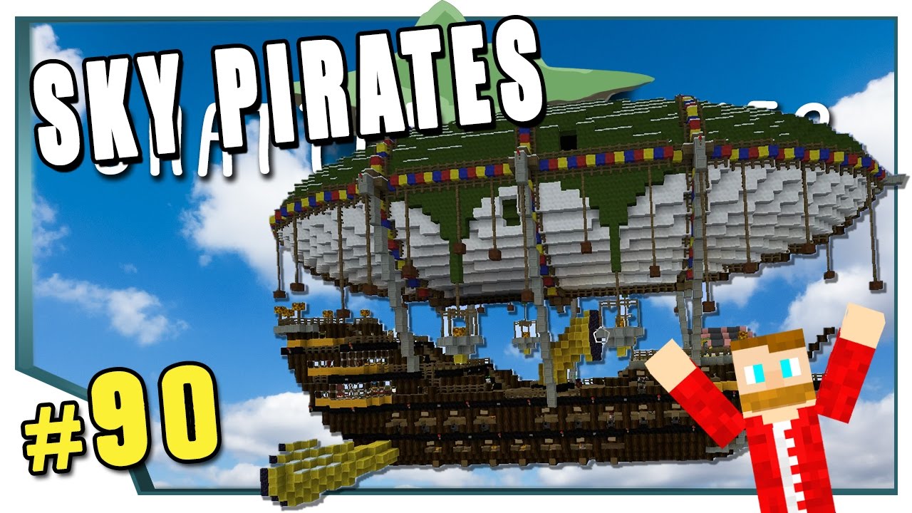 Minecraft: Shattered Skies - #90 - Sky Pirates! (FTB Skyblock) - YouTube