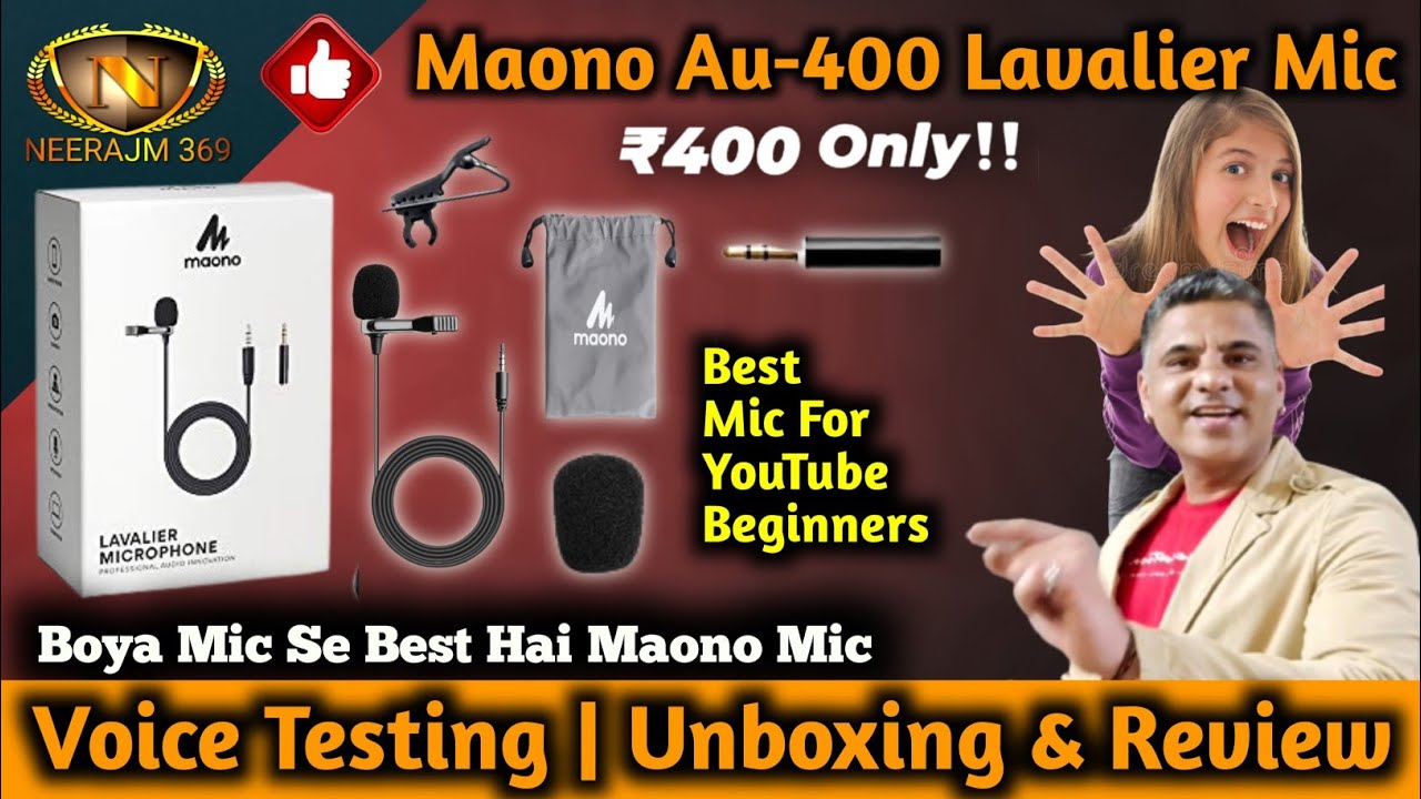 Maono Au-400 Lavalier Microphone Unboxing & Review/Maona Au-400 Sound ...