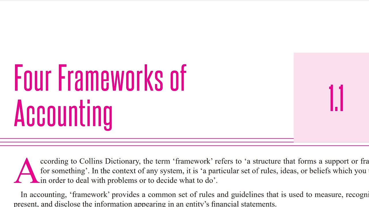 FOUR FRAMEWORKS OF ACCOUNTING:ACCOUNTING FUNDAMENTALS• P-06 2022 ...