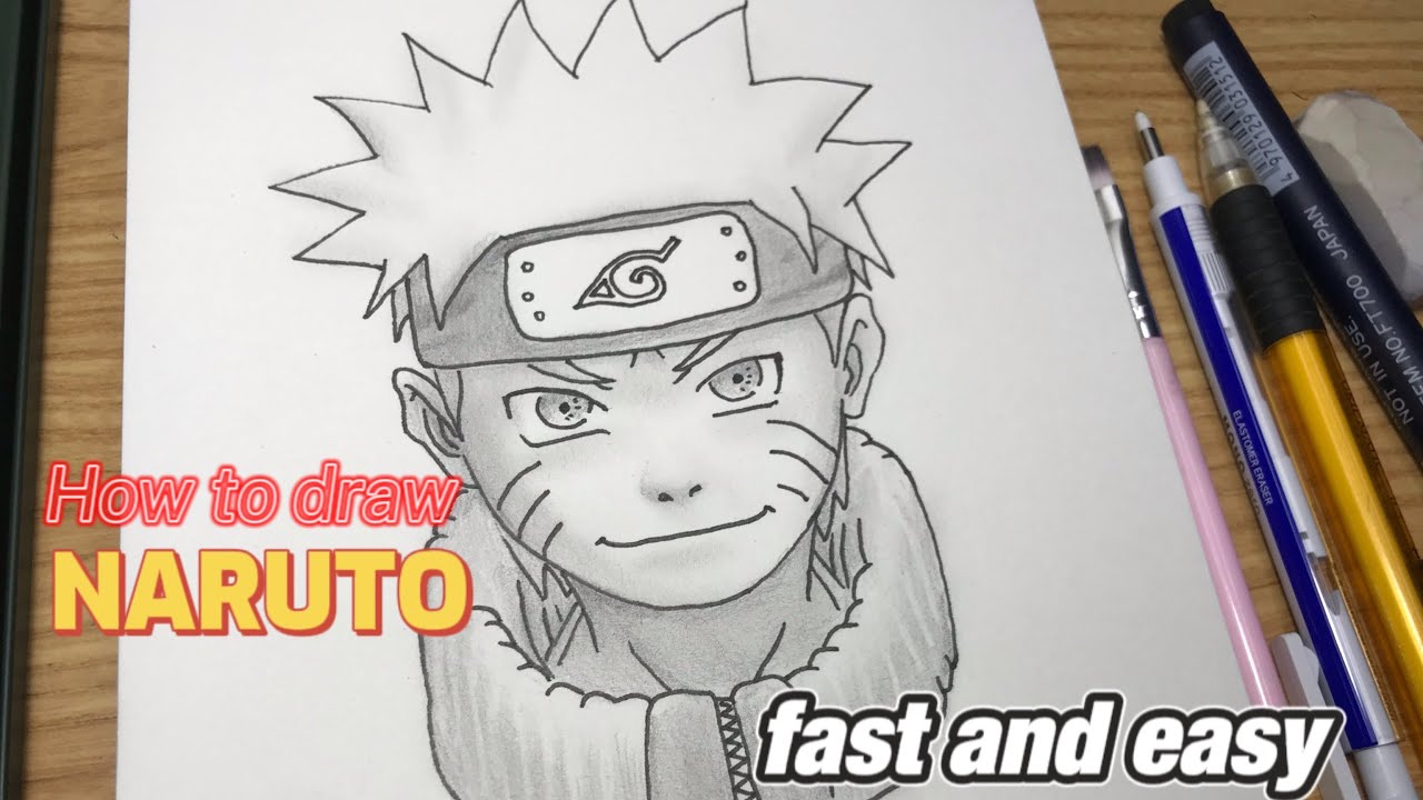 How to draw NARUTO fast and easy || Bagaimana menggambar NARUTO cepat ...