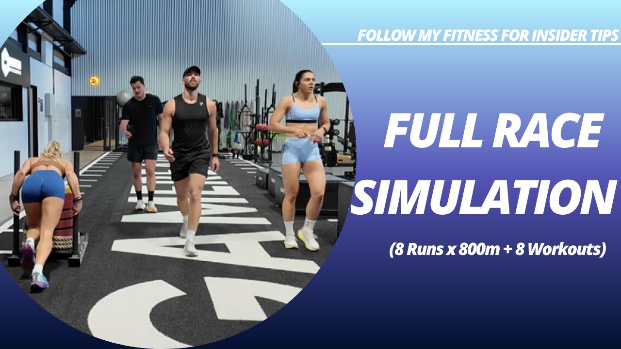 HYROX Mixed Doubles | Full Race Simulation (8 Runs x 800m + 8 Workouts ...