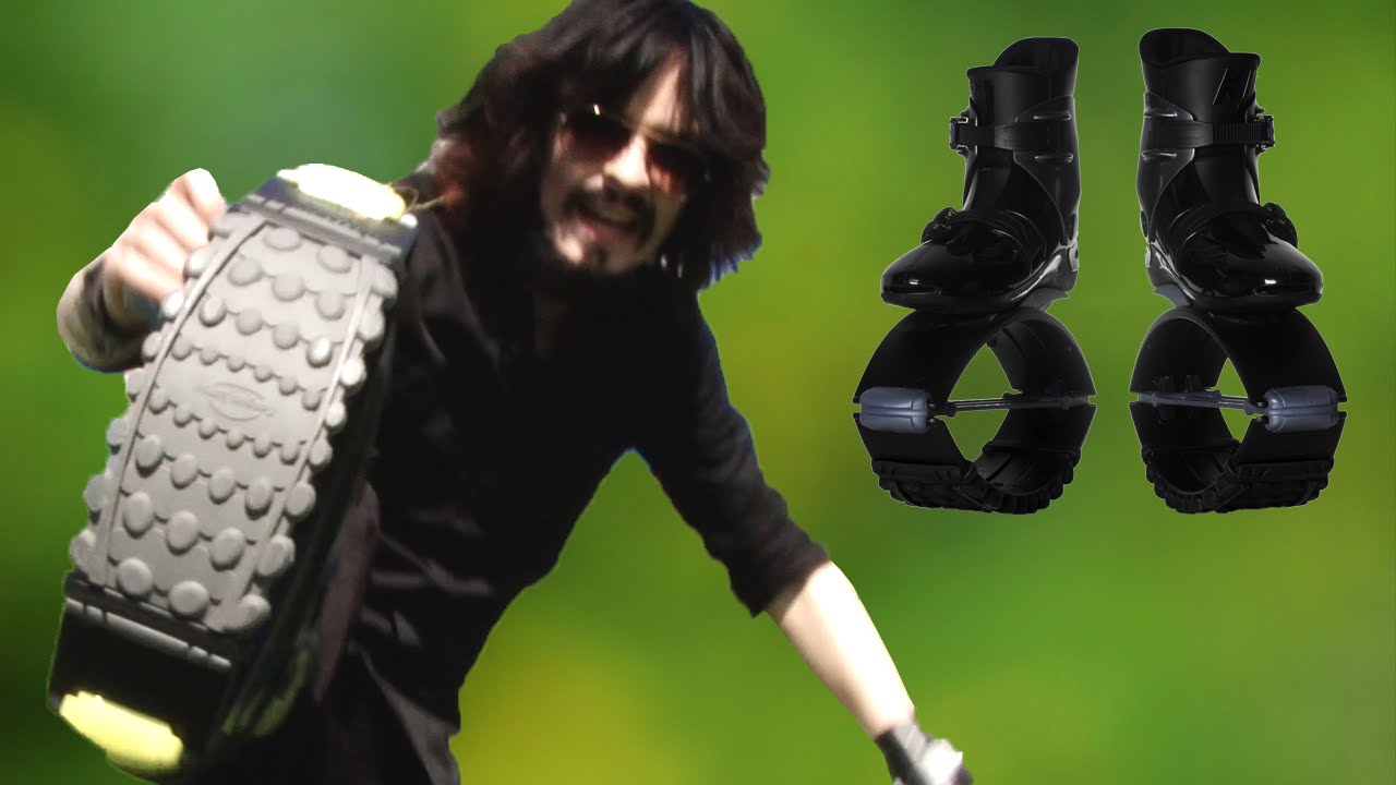 People Try Kangoo Jumps (Weird Exercise Equipment) - YouTube