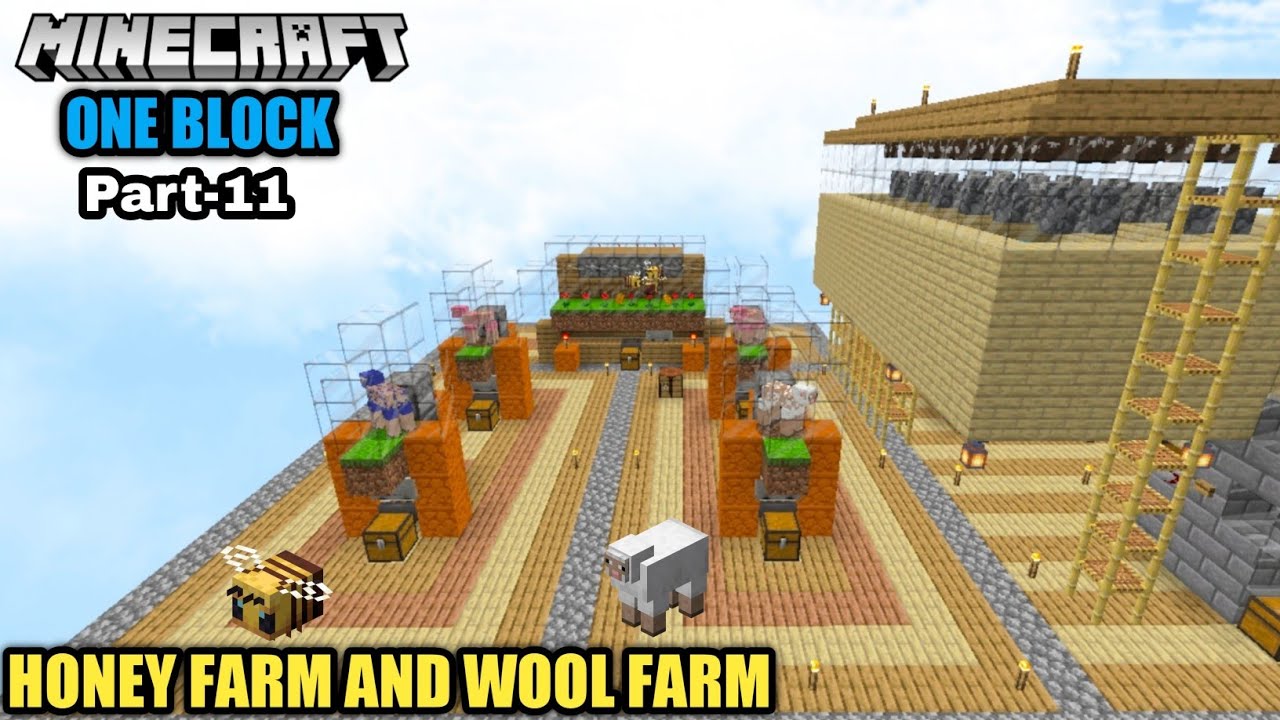 Minecraft pocket edition |Minecraft One Block Gameplay | Honey Farm And ...
