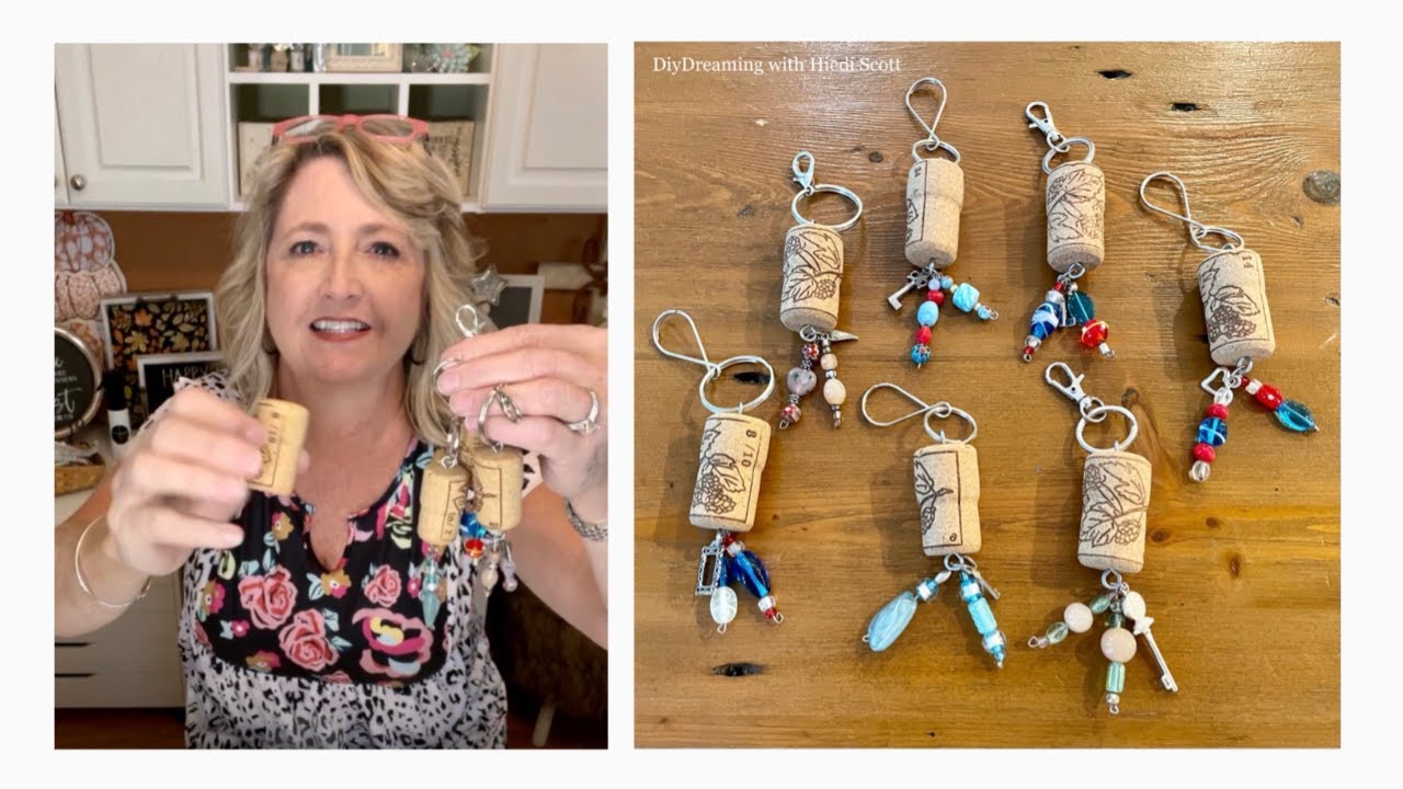 How to make some awesome cork beaded keychains - YouTube