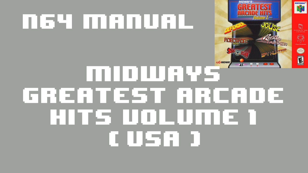 [N64 Manual] Midway's Greatest Arcade Hits Volume 1 (USA) - Nintendo 64 ...