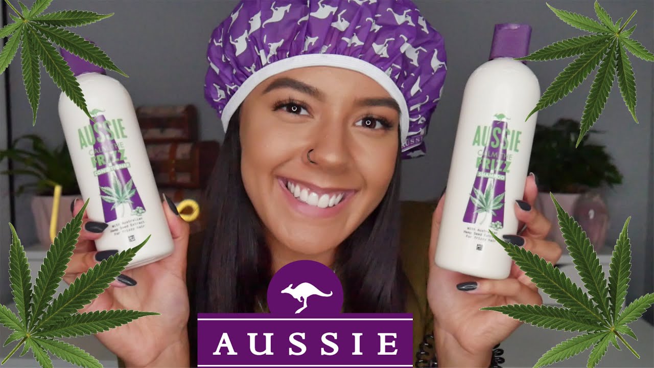 CANNABIS SHAMPOO?? AUSSIE CALM THE FRIZZ REVIEW - YouTube