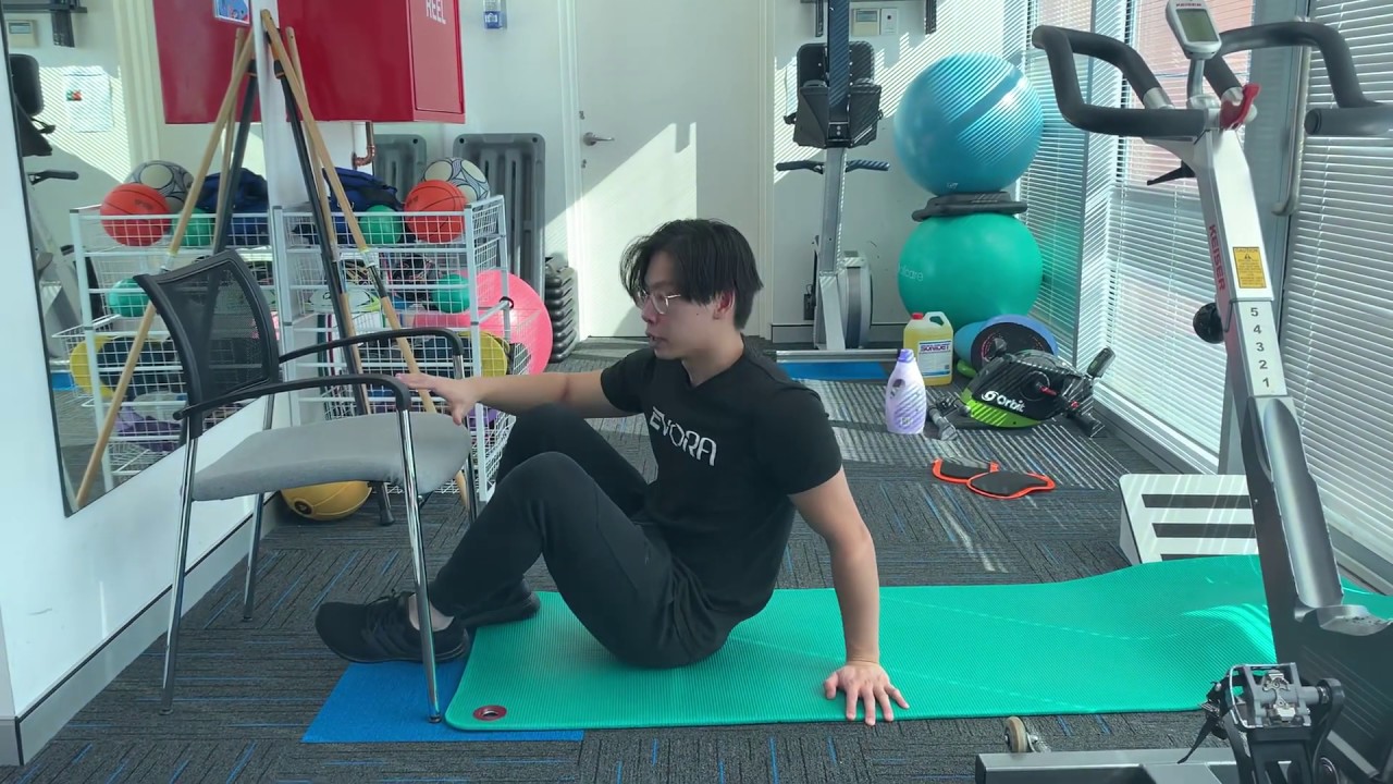 Level 2 - Hamstring Bridge Legs on Chair - YouTube