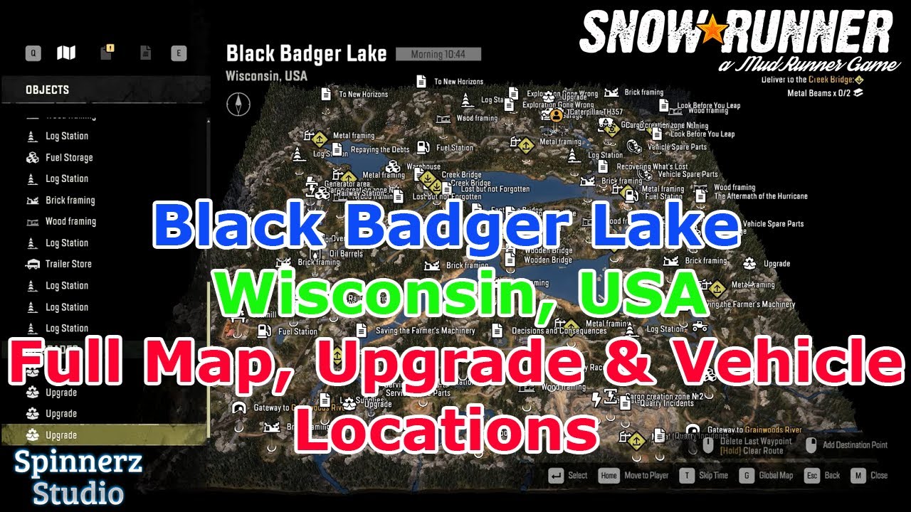 SnowRunner - Black Badger Lake Full Map - Upgrade Locations & Hidden ...