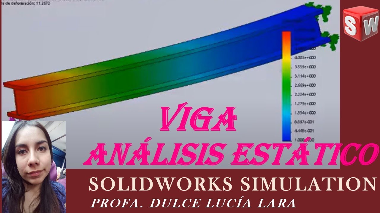 Análisis estático de una viga con Solidworks Simulation - YouTube