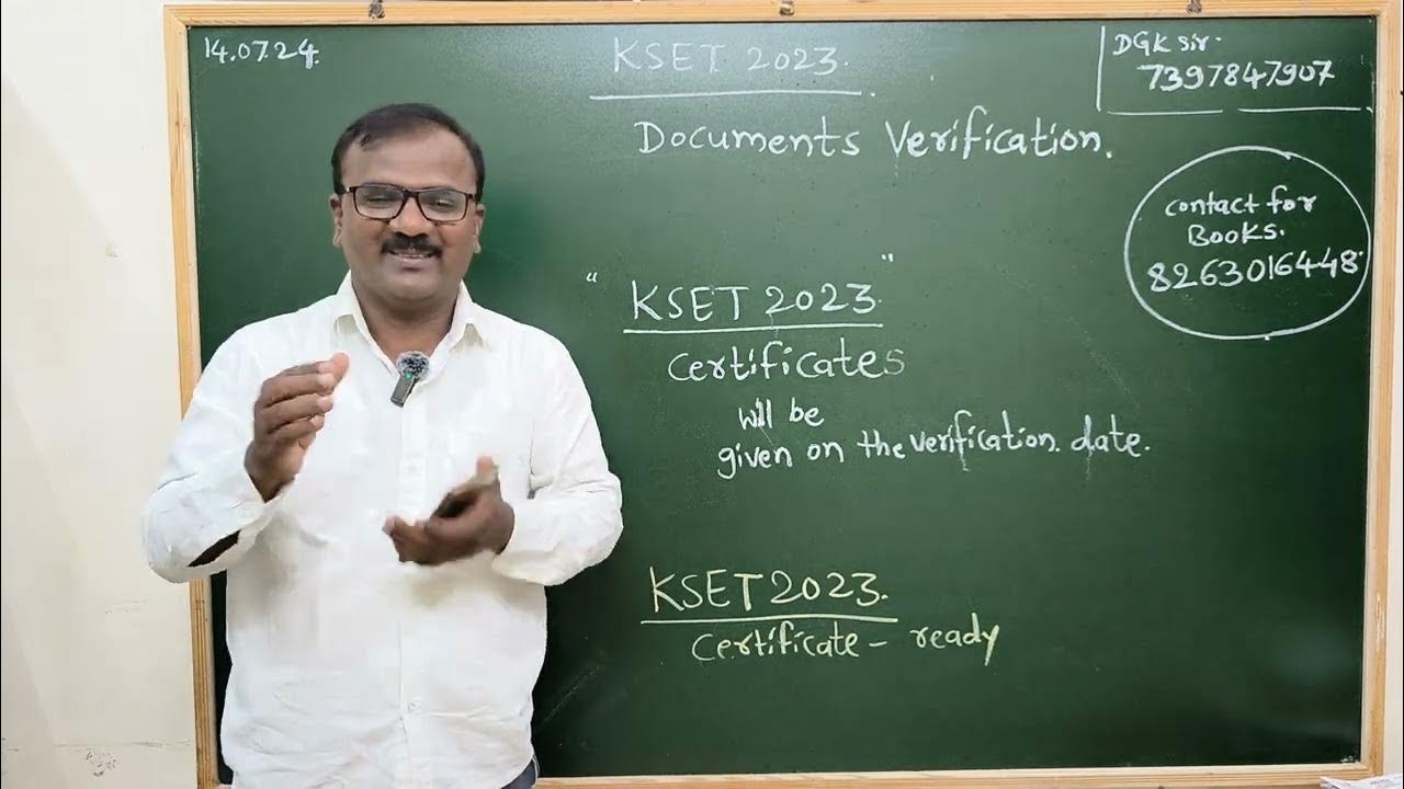 KSET 2023: Qualified Certificate Issued by KEA: DGK Sir - YouTube