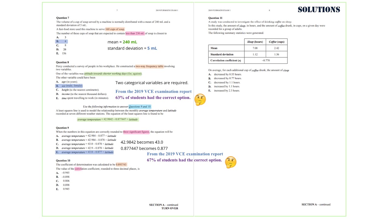 FM 2019 VCAA Exam1 - CORE - Data analysis - Q7-11 - YouTube