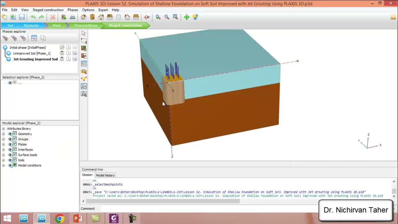 Lesson 52. Simulation of Shallow Foundation on Soft Soil Improved with Jet Grouting Using PLAXIS ...