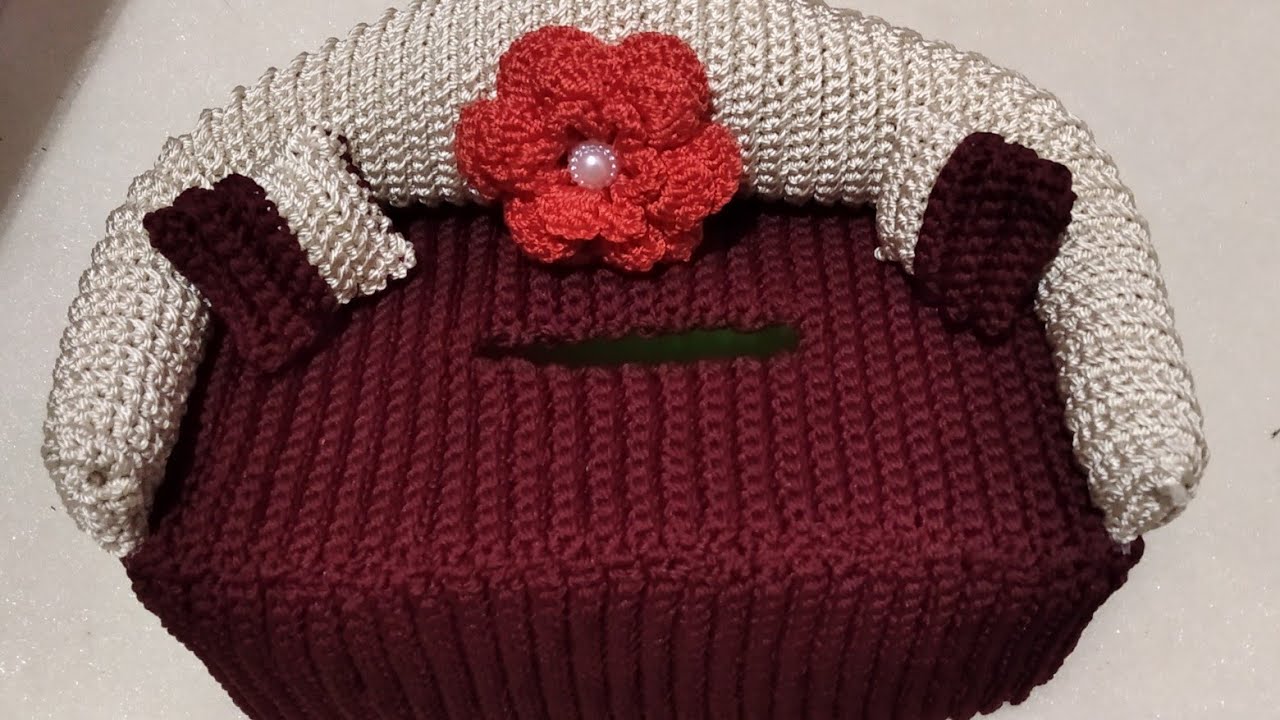 Crochet | Sofa Tissue Box Cover tutorial part 1, Spanyol subtitle - YouTube