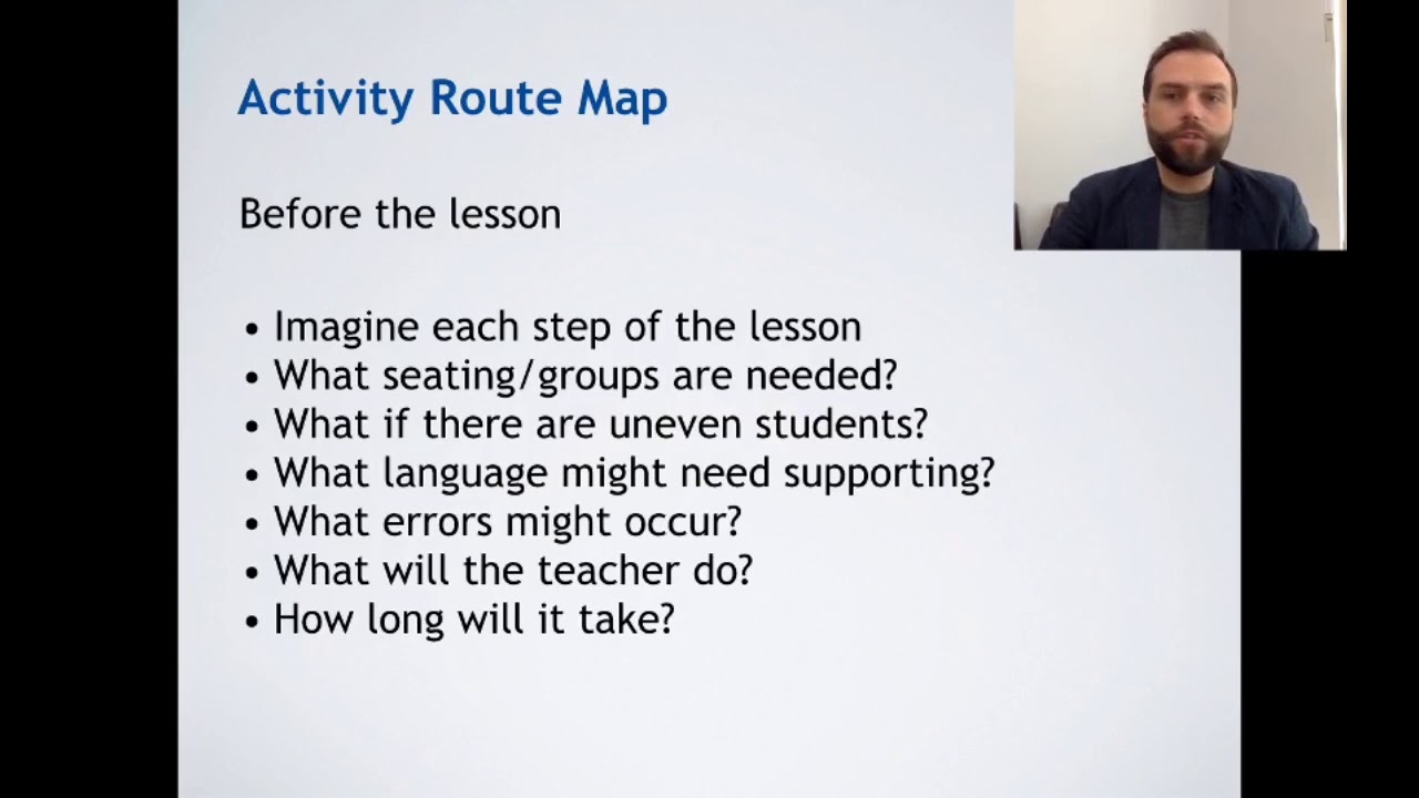 TESOL Activity Route Map - how to plan activities - YouTube