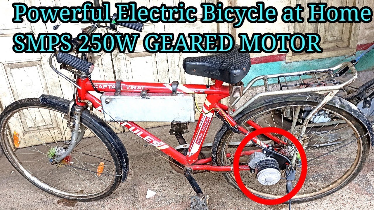 How to make electric cycle | Electric bicycle at home fitting - YouTube