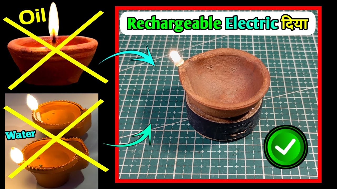 Without Oil & Water Diya 🪔 | How To Make Rechargeable Diya ...