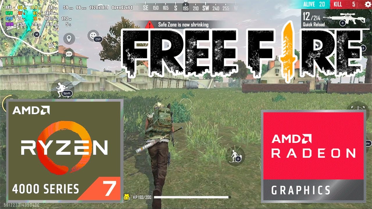 Free Fire - AMD Ryzen 7 4700U - Radeon Vega 7 - Test Gameplay - YouTube