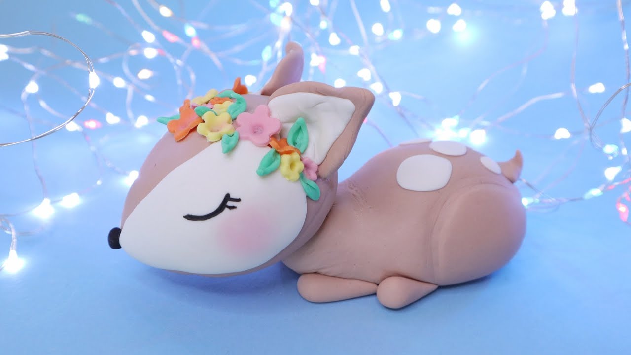 How to make baby deer cake topper | Easy Step by step fondant cake ...