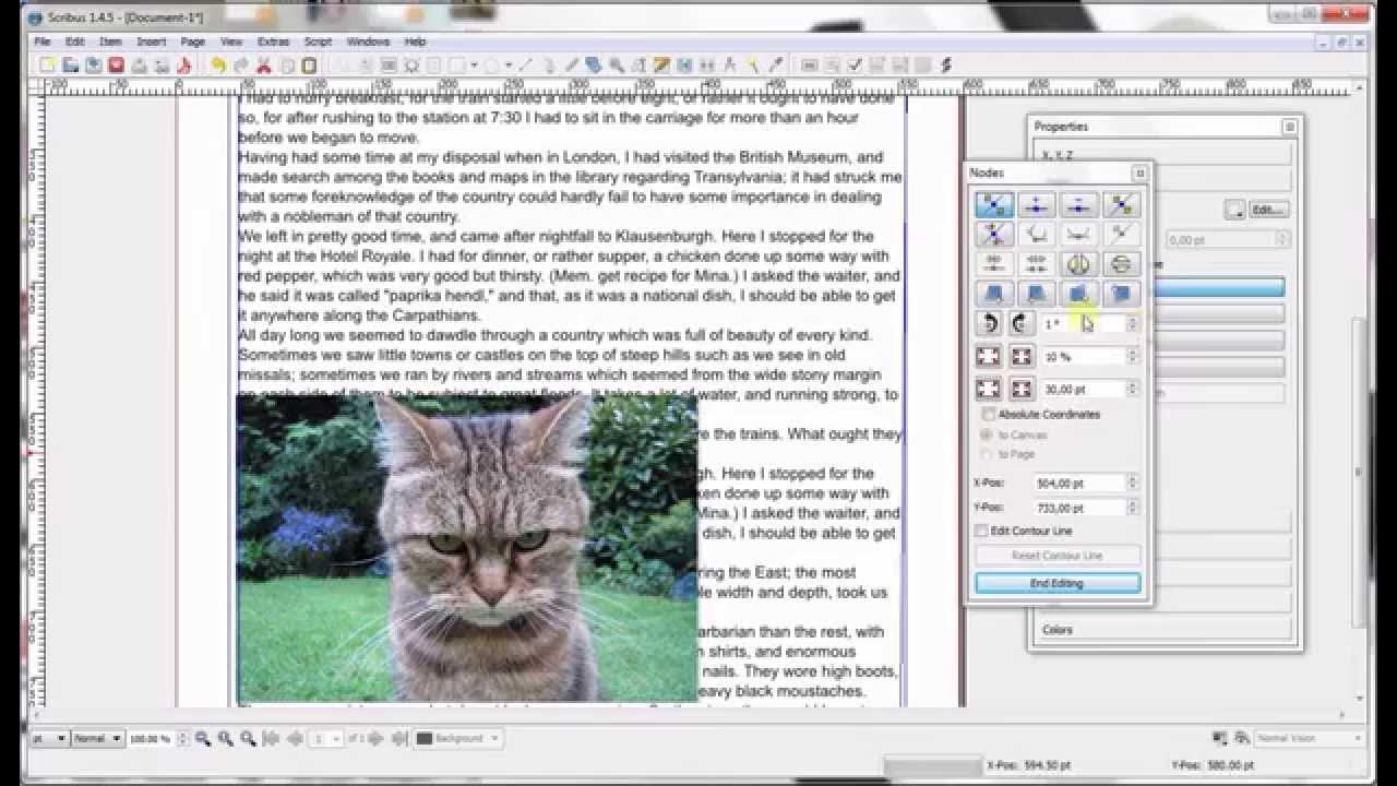 Scribus 1.4.5 - wrap text around more images - YouTube