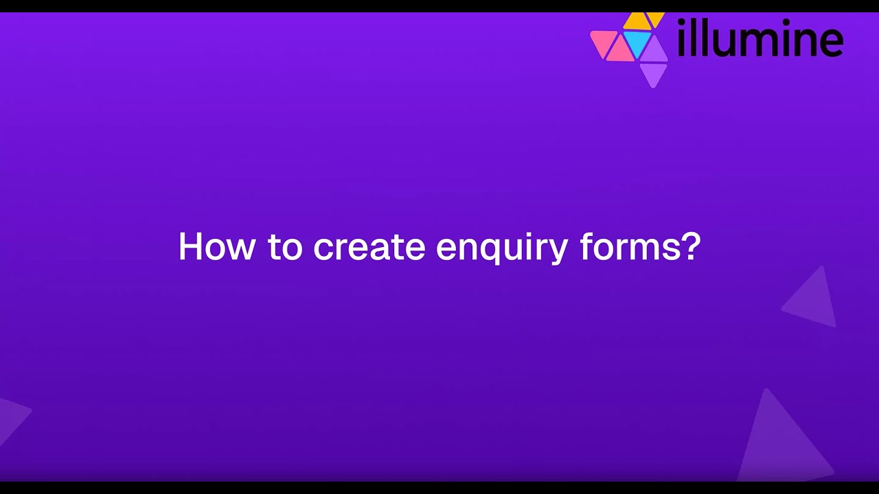 How to create enquiry forms? - YouTube