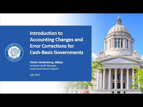 Introduction to Accounting Changes and Error Corrections for Cash basis ...