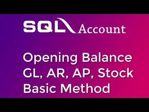 SQL Account - Opening Balance (Basic Method) - YouTube