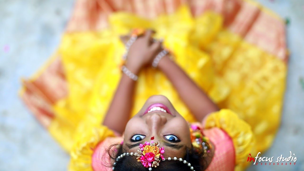 colorful haldi of Tejomahitha | half saree Haldi ceremony teaser ...