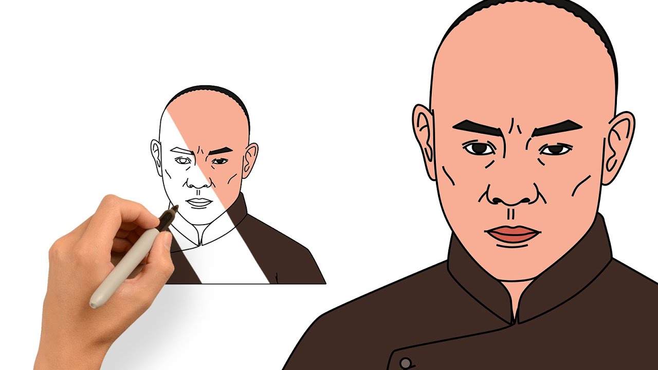 Drawing Jet Li as a Martial Arts Legend | Step-by-Step Art Tutorial # ...