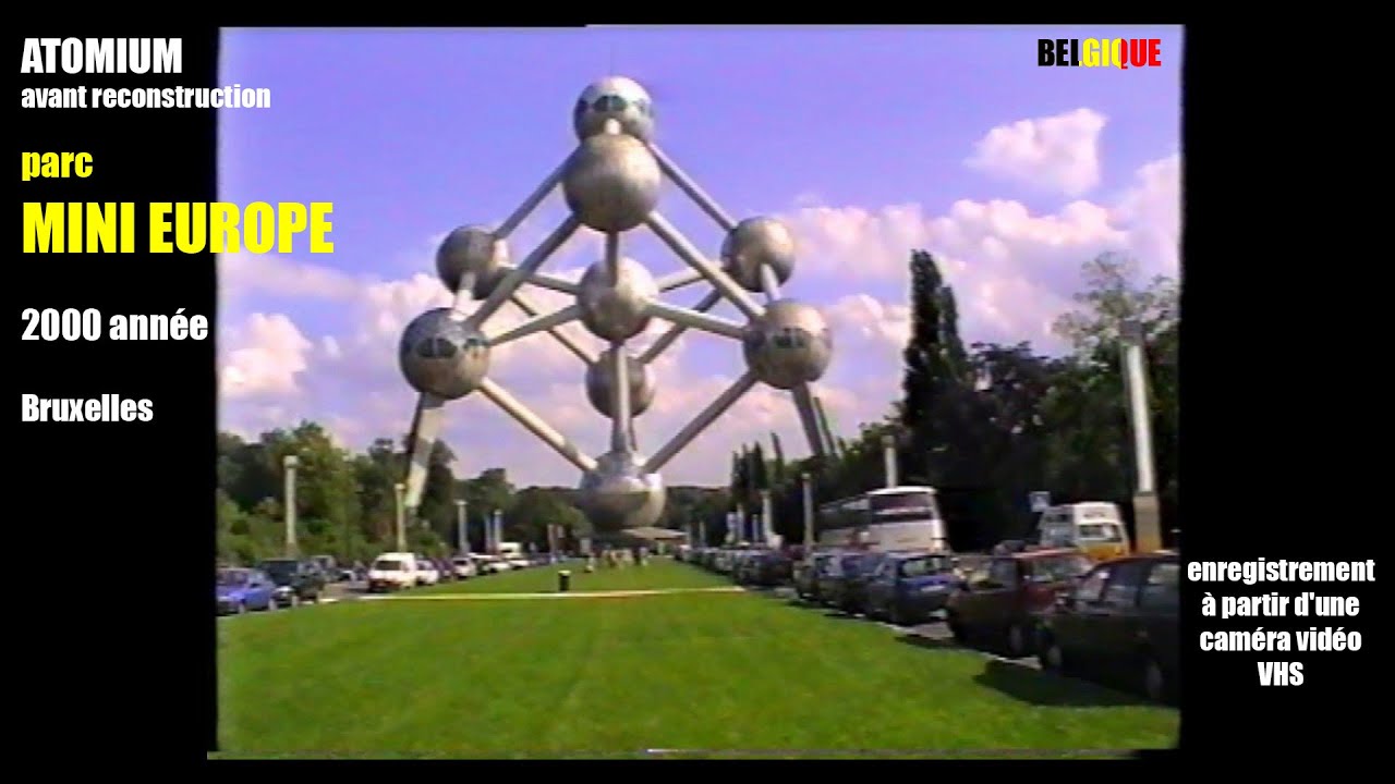 Parc "Mini-Europe". Atomium avant reconstruction. 2000 année. Bruxelles ...
